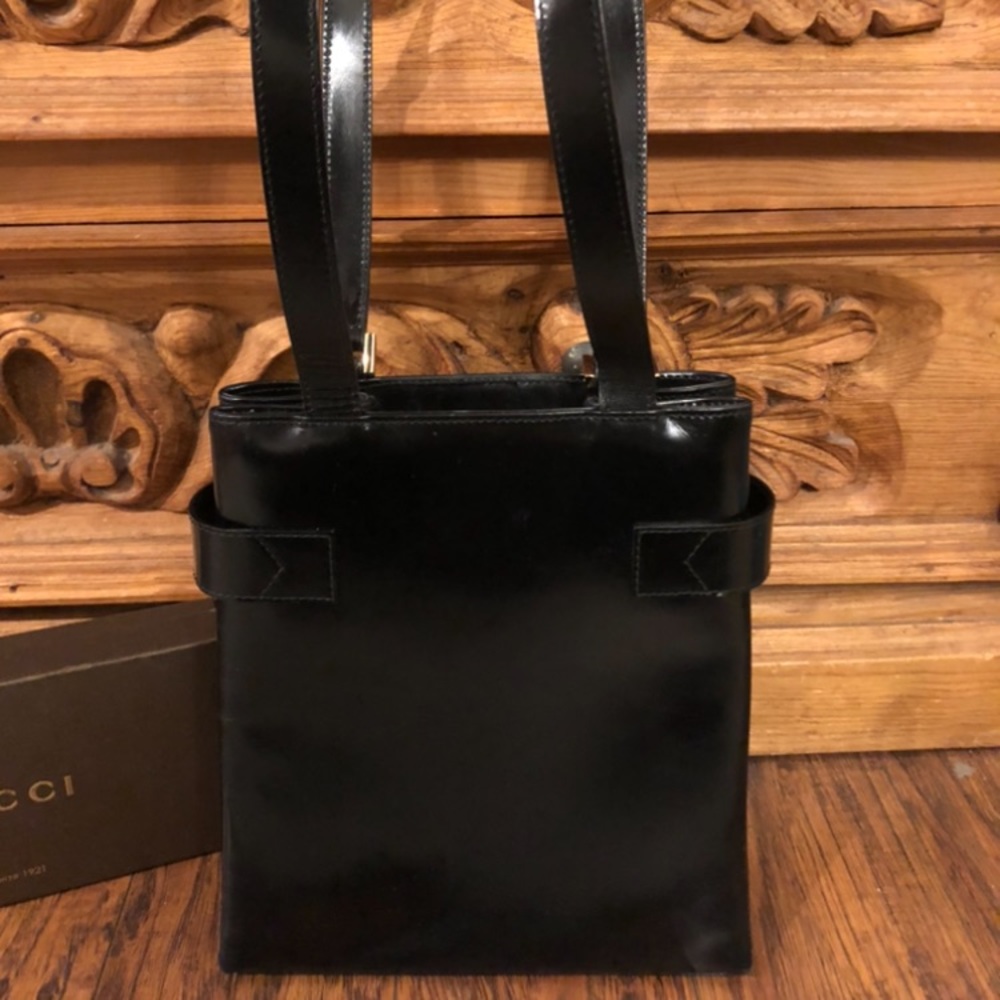 Authentic Gucci Patent Leather Square Vintage Bag - Gem
